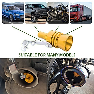 Salior 2PCS Car Turbo Whistle - Universal Turbo Sound Exhaust Muffler Pipe Whistle Muffler - Aluminum Alloy Turbo Exhaust Whistle for Car Truck SUV Motorcycle (Gold/2pcs), 3.13x1.32x1.32 inch