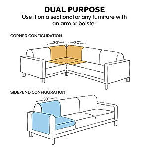 Furhaven Snuggly Spot Long Faux Fur Corner Throw Furniture Seat Protector, Washable - Mist Gray, One Size