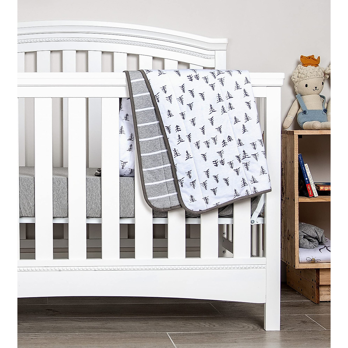 BURT'S BEES BABY - Reversible Blanket, Nursery, Stroller & Tummy-Time Organic Jersey Cotton Quilted Infant & Toddler 30"x40" (Pack of 1)