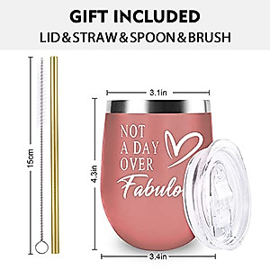 WONDAY Birthday Gifts for Women, Gifts for Women, Grandma, Mom, Wife, Daughter, Sister, Friends, 12 OZ Stainless Steel Wine Tumbler with Lid and straw. (RoseGold)