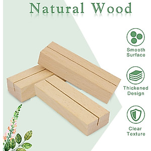 TINSKY 12 Pack Wood Place Card Holders Wooden Stands for Acrylic Signs Table Number Stands Picture Holders for Wedding Dinner Home Party Events Decoration Christmas Decoration (Wood)