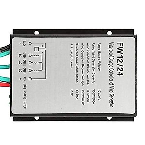 Oumefar Wind Turbine Controller, FW12/24 IP67 Waterproof 12V/24V Wind Turbine Generator Controller Regulator for Hybrid Wind Controller and Solar Controller