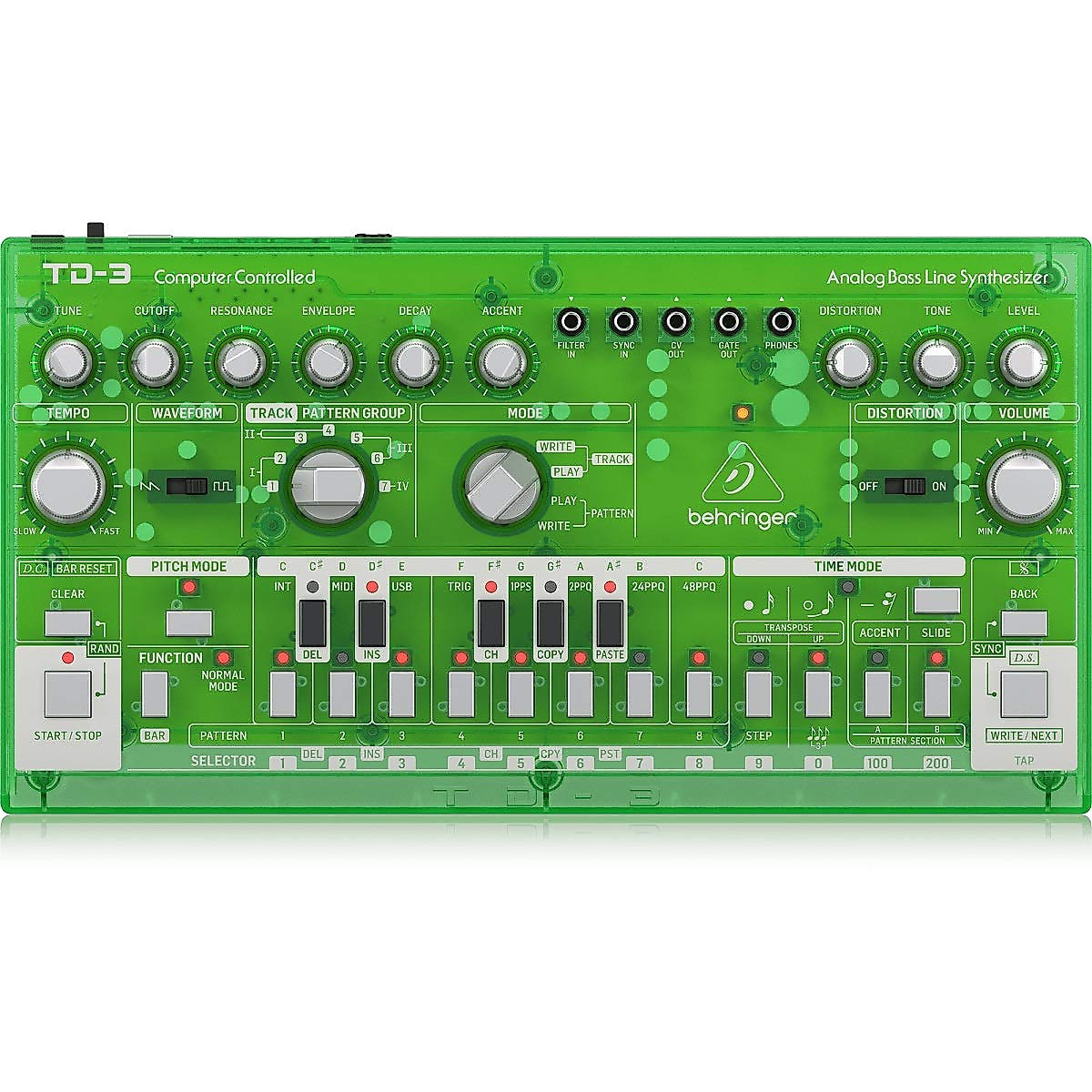 Behringer TD-3-LM Analog Bass Line Synthesizer with VCO, VCF, 16-Step Sequencer, Distortion Effects and 16-Voice Poly Chain