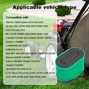 JICHEKU 2 Pack 792105 Air Filter Compatible with BS 276890 4163205 4163206 44H777 Lawn Mower Air filter Z245 Z425 D160 D170 LA155 with Pre Filter