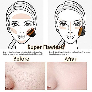 JPNK Foundation Makeup Brush with 4 Makeup Sponges Latex-free for Blending Liquid, Cream or Flawless Powder Cosmetics