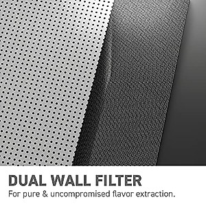 Asobu Coldbrew Portable Cold Brew Coffee Maker With a Vacuum Insulated 1 Liter Stainless Steel 18/8 Travel Carafe Bpa Free (Smoke)