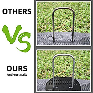 100 Pack 6 Inch Landscape Staples & 100pcs Fixing Gasket Sets, Garden Stakes Galvanized Steel Fabric Pins Heavy-Duty U Shape Sod Turf Pins for Ground Weed Fabric Barrier, Orchard, Yard, Tents