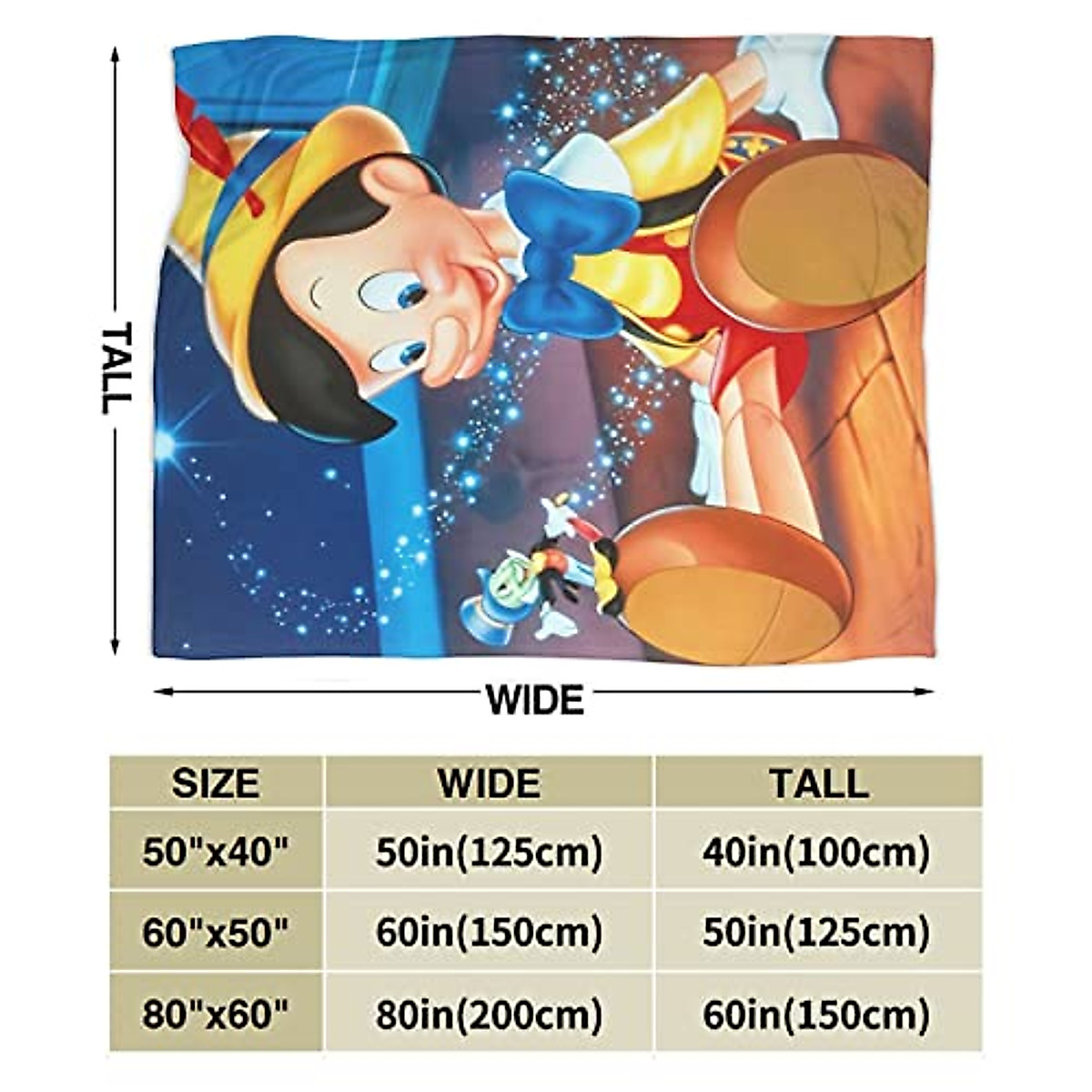 Hipeya Cartoon Blanket Lightweight Cozy Soft Throw Blanket Flannel Blankets for Bed Couch Living Room 60'' x 50''
