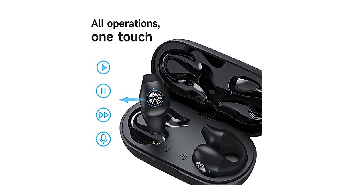 GANUO Open Ear Headphones | Wireless Bluetooth Earbuds for Sports