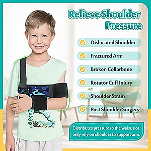 Mybow Pediatric Shoulder Immobilizer Kids Arm Sling for Shoulder Injury Dislocated Medical Child Sling for Broken Collarbone Healing Brace Clavicle Fracture Rotator Cuff Toddler Arm Sling