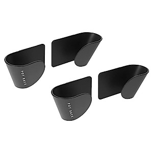 Hemoton 2 Pair Black Wall Pot Lid Holder Wall Door Mounted Pan Lid Cover Hanger Rack Multifunctional Kitchen Utensil Cutting Board Organizer for Home Kitchen