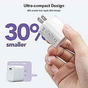 30W USB C Fast Charger, 2-Pack USB-C Power Adapter PD 3.0 GaN Wall Plug for iPhone 14/14 Pro/14 Pro Max/14 Plus/13 Pro/13 Pro Max, Galaxy, iPad Pro Mini, MacBook Air, Samsung Galaxy S22 & More