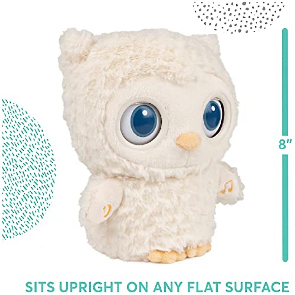 GUND Baby Sleepy Eyes Owl Bedtime Soother Plush Owl Stuffed Animal Night Light & Sound Machine for Baby Boys and Girls, 8”