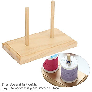 Wooden Hand Spinning Holder Spinning Yarn Ball Holder Wool Skein Thread Dispenser Embroidery Stitching Thread Holder Thread Spool Bobbin Rack Organizer with 2 Shaft