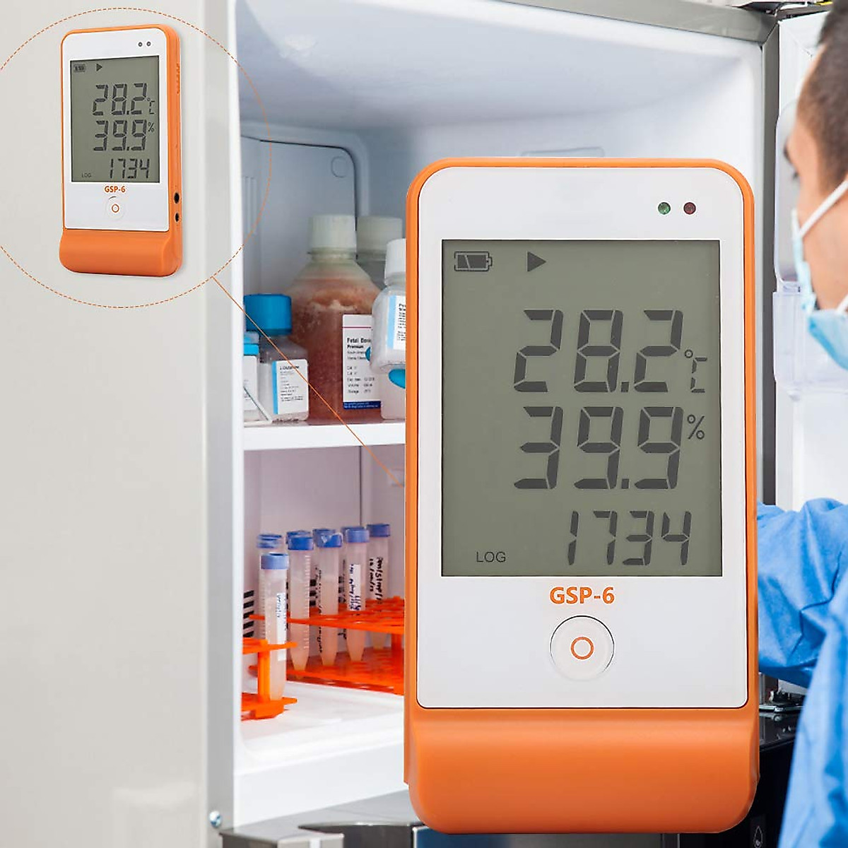 Cold Chain Transportation Temperature and Humidity Monitor, USB Temperature and Humidity Data Logger Supports 16000 Sets of Data