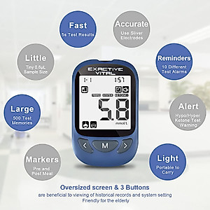 GSJING BLOOD GLUCOSE METER MONITOR WITH 50PCS TEST STRIPS (1 UNIT+50PCS STRIPS)