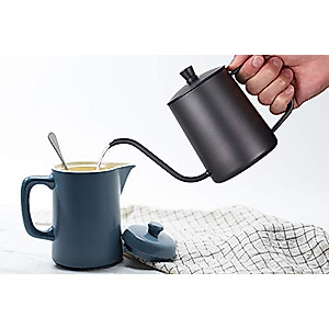 Apexstone Small Pour Over Coffee Kettle Gooseneck, Black Pour Over Coffee Kettle Stainless Steel, 20 oz Coffee Kettle