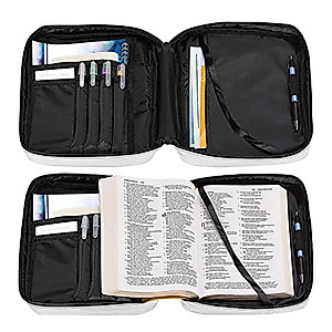 Boatee Running Horse Painting Bible Covers for Women, Bible Case Men Kids Bible Bag Book Covers Scripture Carrying Case with Handle Zip Pocket