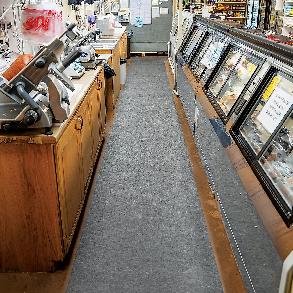 New Pig Grippy Floor Mat | Industrial Entrance Mat with Adhesive Backing | 3' x 50' Mat Runner | Gray | GRP36201-GY