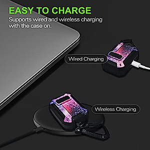 LOKYICOK Compatible with AirPods Pro 2nd Generation Case 2022, Secure Lock Clip Carbon Fiber Airpod Pro 2 Case with Keychain,Full Body Shockproof Hard Shell Protective Cover for AirPod Pro 2 (Red)