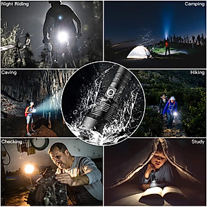 Alifa Rechargeable High Lumens Flashlight,990000 Lumens Led Flashlights,Super Bright XHP70.9 Waterproof Flashlight,3 Modes Lighting, Zoomable Flashlight for Outdoor Emergency