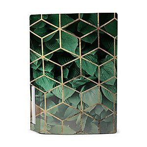 Leaves and Cubes Art Mix Matte Vinyl Faceplate Sticker Gaming Skin Case Cover Compatible with Sony Playstation 5 PS5 Disc Edition Console & DualSense Controller