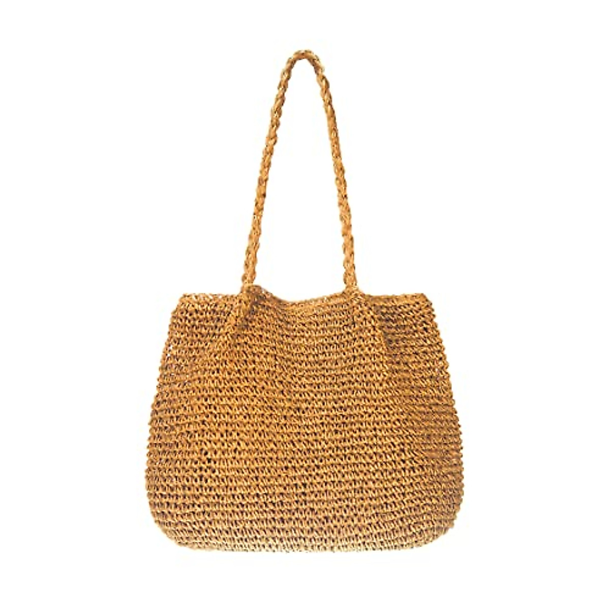 Handwoven Soft Straw Beach Bag Purse Casual Vintage Rattan Shoulder Bag Handbag Boho Wowen Tote Basket Vacation Bag