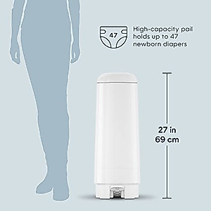 Diaper Genie Signature Pail Includes 1 Easy Roll Refill with 18 Bags | Holds Up to 846 Newborn-Sized Diapers Per Refill