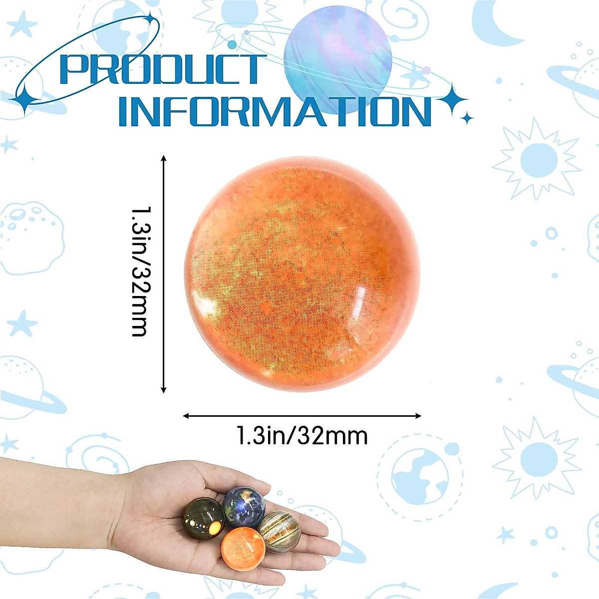 Panxxsen 24 Pieces Bouncy Balls,Planets Bounce Balls,High Bouncing Solar System Rubber Balls for Kids,Party Favors and Goodie Bag Fillers for Prizes,Birthdays Gift,32mm