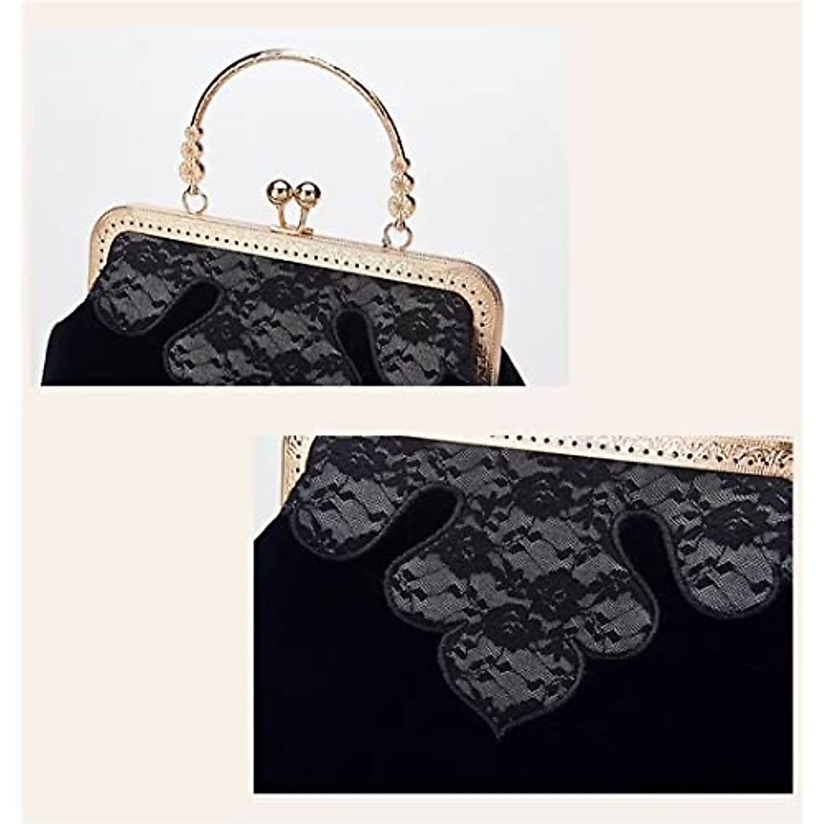 ZLXDP Women's Handbag Velvet Embroidery Handbag Women's Retro Side Sling Bag (Color : E, Size : 1)