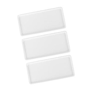 Yardwe 3pcs Rectangular Ceramic Tray White Vanity Tray Marble Dish Set Japanese Decor Ceramic Bathroom Tray Vanity Trays for Bathroom Ornate Tray Ceramic Storage Tray Toilet Tray Make up