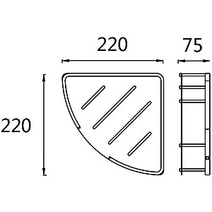 Konhard CS005 Wall Mounted Stainless Steel Bathroom Shower Corner Caddy Rust Proof, Brushed Steel