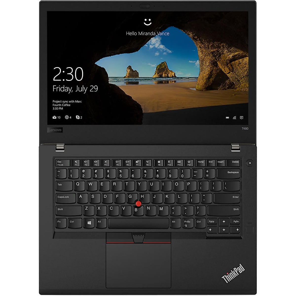Lenovo ThinkPad T480 14" LCD Notebook Computer, Intel Core i5-8250U, 4GB RAM, 500GB HDD, Windows 10 Pro