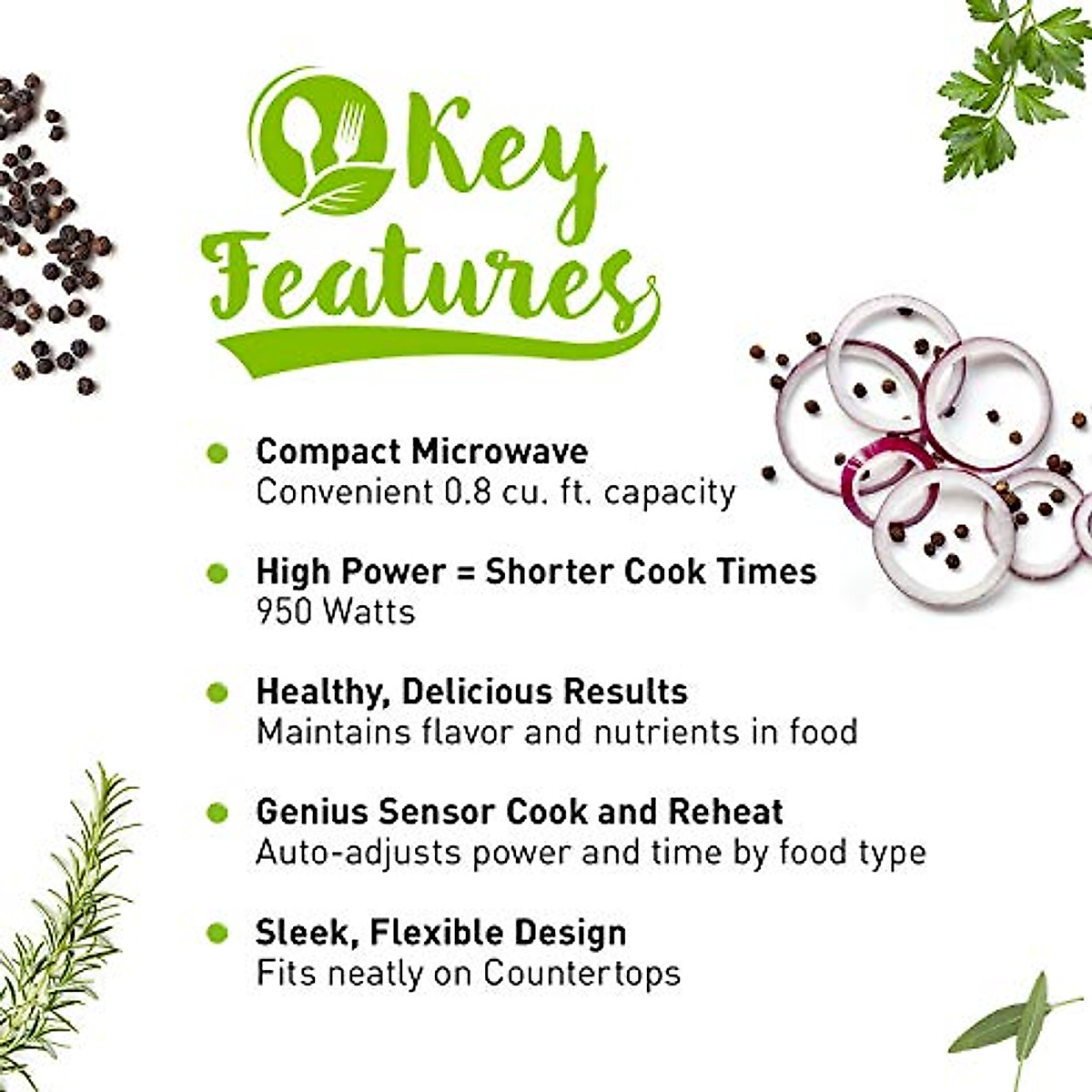 Panasonic Microwave Oven NN-SD372S Stainless Steel Countertop/Built-In with Inverter Technology and Genius Sensor, 0.8 Cu. Ft, 950W