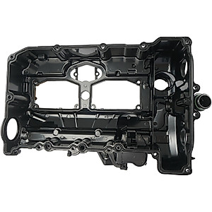 Upgrade Black Aluminum N20 Engine Valve Cover Kit with Gasket, Bolts & Oil Cap Compatible with 2012-2018 BMW 228i 320i 328i 328i GT xDrive 428i 528i X1 X3 X4 X5 Z4 2.0L Replaces 11127588412 264-517