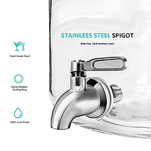 Glass Drink Dispenser for Parties, 1 Gallon Glass Beverage Dispenser with Spigot and handle,Glass Water Dispenser, Juice Dispensers for Fridge, Lemonade & Laundry Detergent Dispenser (1Pack)