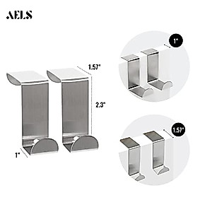 AELS Farmhouse Hanging Laundry Hamper with 2 Hooks, Washable Beige & Stripes Linen Laundry Bag with Zipper & Wide Open Top, Over the Door Organizer for Dirty Clothes, Space Saving Storage