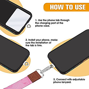 cobee Cell Phone Lanyard with Patch, 3 Pcs Universal Marble Neck Straps with Metal Clasp Adjustable Badge Crossbody Lanyards for Women Wrist Straps for Card Holders, Car Keys, Whistle, Wallet