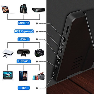 Magedok 14 Inch 4K Portable Touch Monitor,Portable USB/HDMI Display with Folding Kickstand/Speakers, 100% Adobe External Touch Screen for Laptops/Phones/Xbox/Switch
