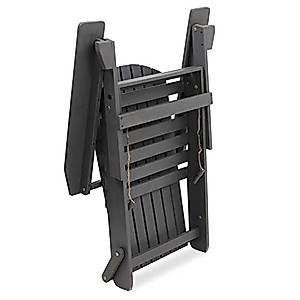 Amazon Aware FSC Certified Outdoor Folding Adirondack Chair, Acacia Wood, Dark Grey