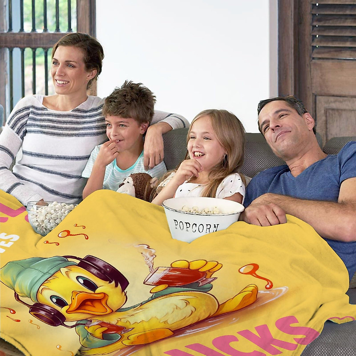 Rubber Duck Yellow Throw Blanket Super Soft Cozy Duck Blankets for Couch Bed Duck Gifts for Duck Lovers Duck Bathroom Decor Lightweight and Durable 40"x50"for Kids/Child