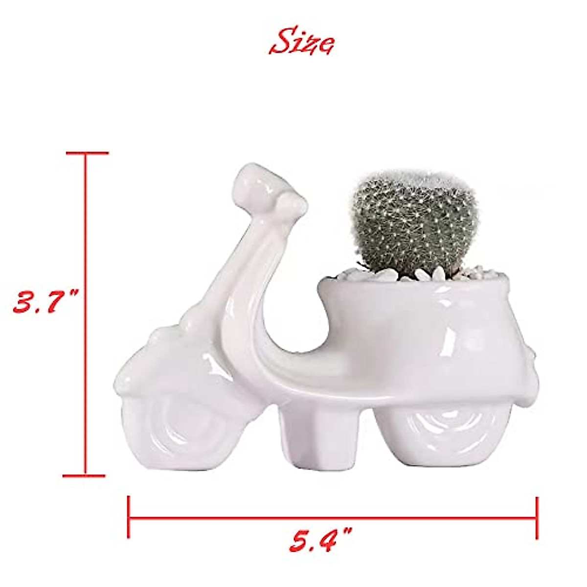 YONGYAN Motorcycle Flower Pot Statue Decoration Ceramics Garden Planters Containers Pot Bookshelf Office Desktop Decor