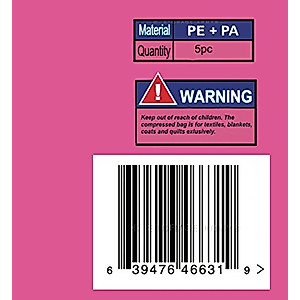 Storage Army [Pack of 5 XXLarge Storage Bags Sealed Compressed Vacuum Bag Save Storage Space Home Organizer & Travel Storage Saver Bags Protection Against Water | Odor | Mildew | Dust/Dirt | Insects
