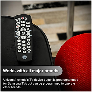 GE Universal Remote Control for Samsung, Vizio, LG, Sony, Sharp, Roku, Apple TV, RCA, Panasonic, Smart TVs, Streaming Players, Blu-ray, DVD, 3-Device, Black, 34456