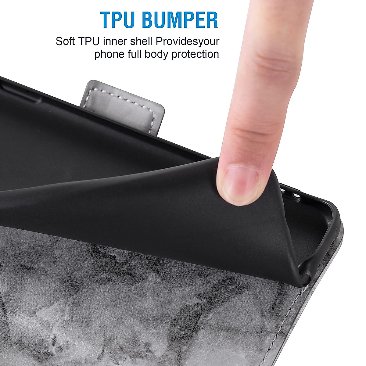 Asuwish Phone Case for OnePlus Nord N10 5G with Tempered Glass Screen Protector and Marble Wallet Cover Flip Card Holder Slot Stand Cell One Plus N 10 G5 1 Plus 10N 1plus One+ 1+ N105G Women Men Black