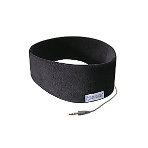 SleepPhones AcousticSheep Classic | Corded Headphones for Sleep, Travel, and More | The Original and Most Comfortable Headphones for Sleeping | Midnight Black - Fleece Fabric (Size M)