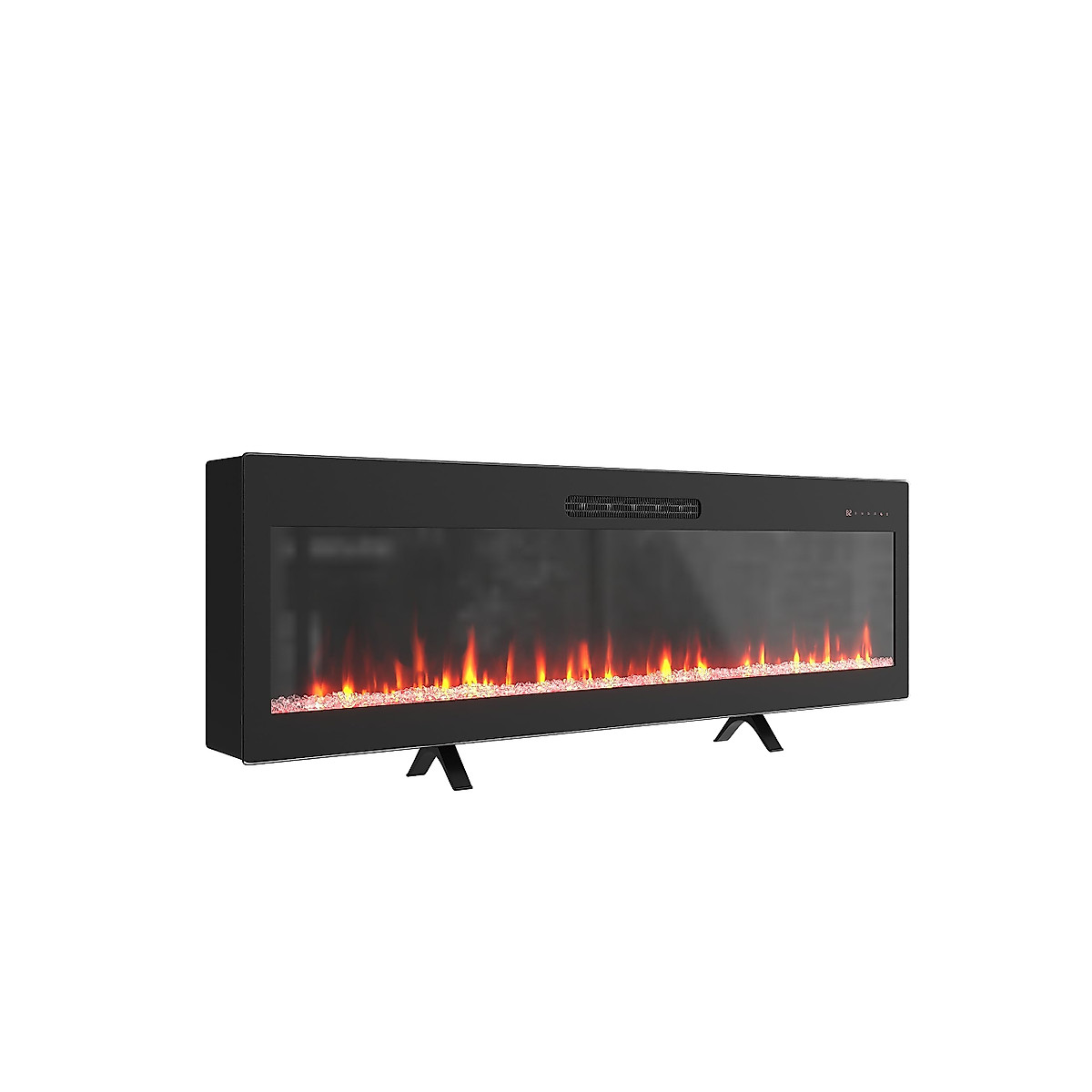 Bridgevine Home 60 inch Recessed and Wall Mounted Electric Fireplace - Modern Touch Screen Fireplace Insert with Adjustable Flame Color and Speed. Includes a Remote Control with Timer.
