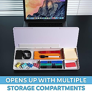 Garood Desktop Dry Erase Board with Storage and iPad/Phone Holder Glass Desk Whiteboard with Eraser Desk Keyboard Accessories