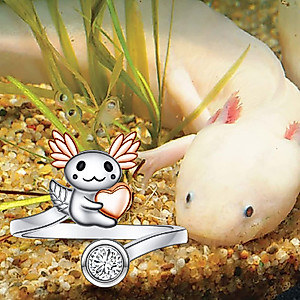 HOOHWE Axolotl Rings for Women 925 Sterling Silver Cute animal Rings Axolotl Jewelry Gifts for Woman Teen Daughter