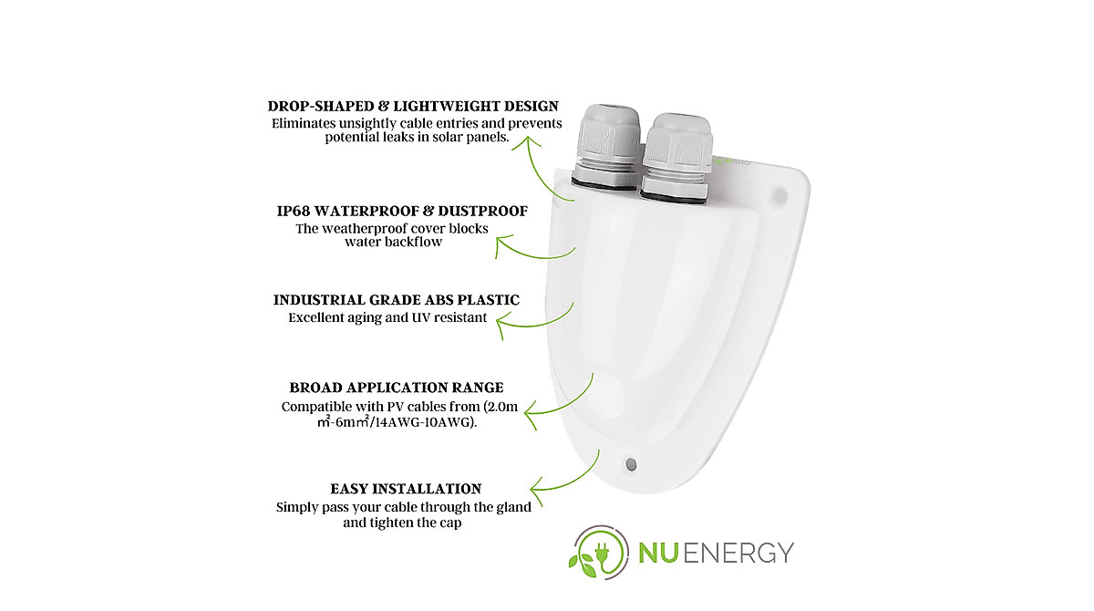 NuEnergy Solar Cable Gland Waterproof Kit for RV & Boat